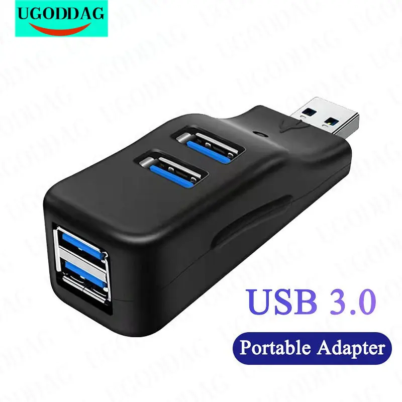 Mini 4 Ports USB 3.0 2.0 Hub High Speed Data Transfer Splitter Adapter ...