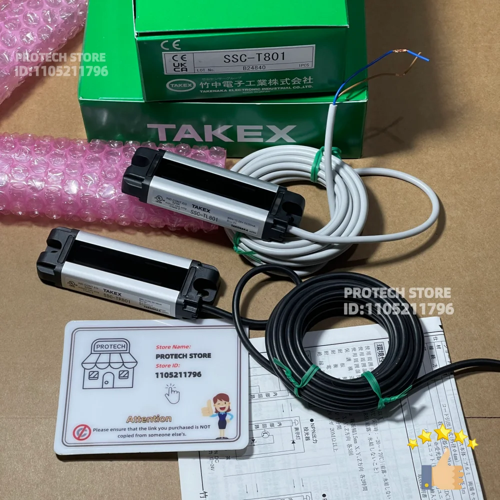 JAPAN TAKEX SSC-T801 Safety Light Curtain Sensor SSC-TR801+SSC-TL801 ...