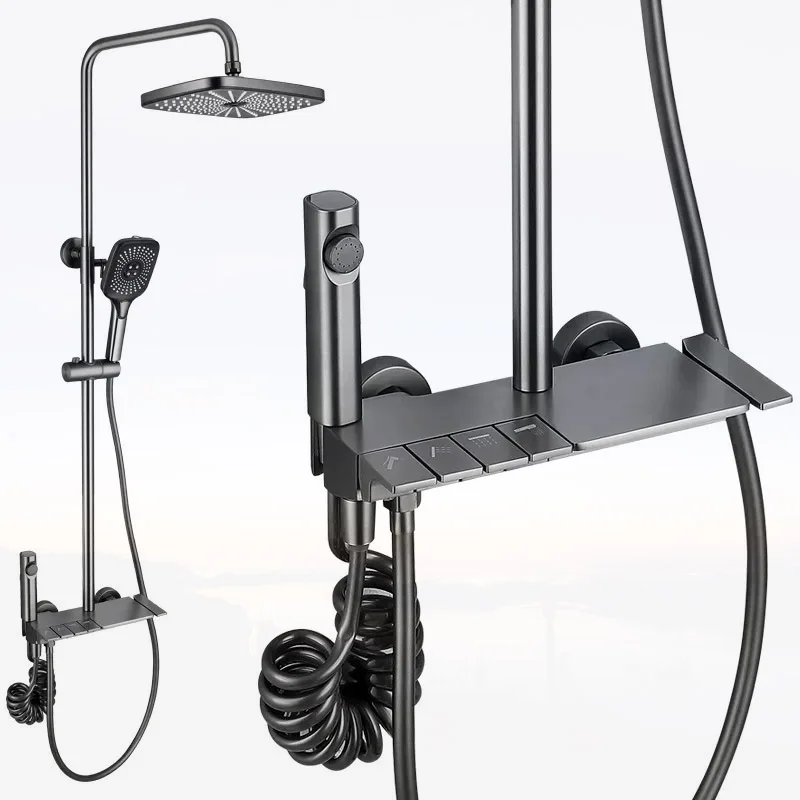 Rain-Pressurized-Shower-Sets-Piano-Key-Bathroom-Shower-Full-Set-Gray ...