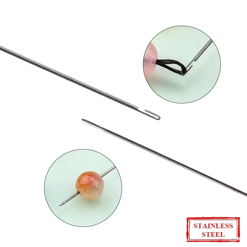 5pcs/lot Super Long Stainless Steel Beading Needles Easy Jewelry Making ...