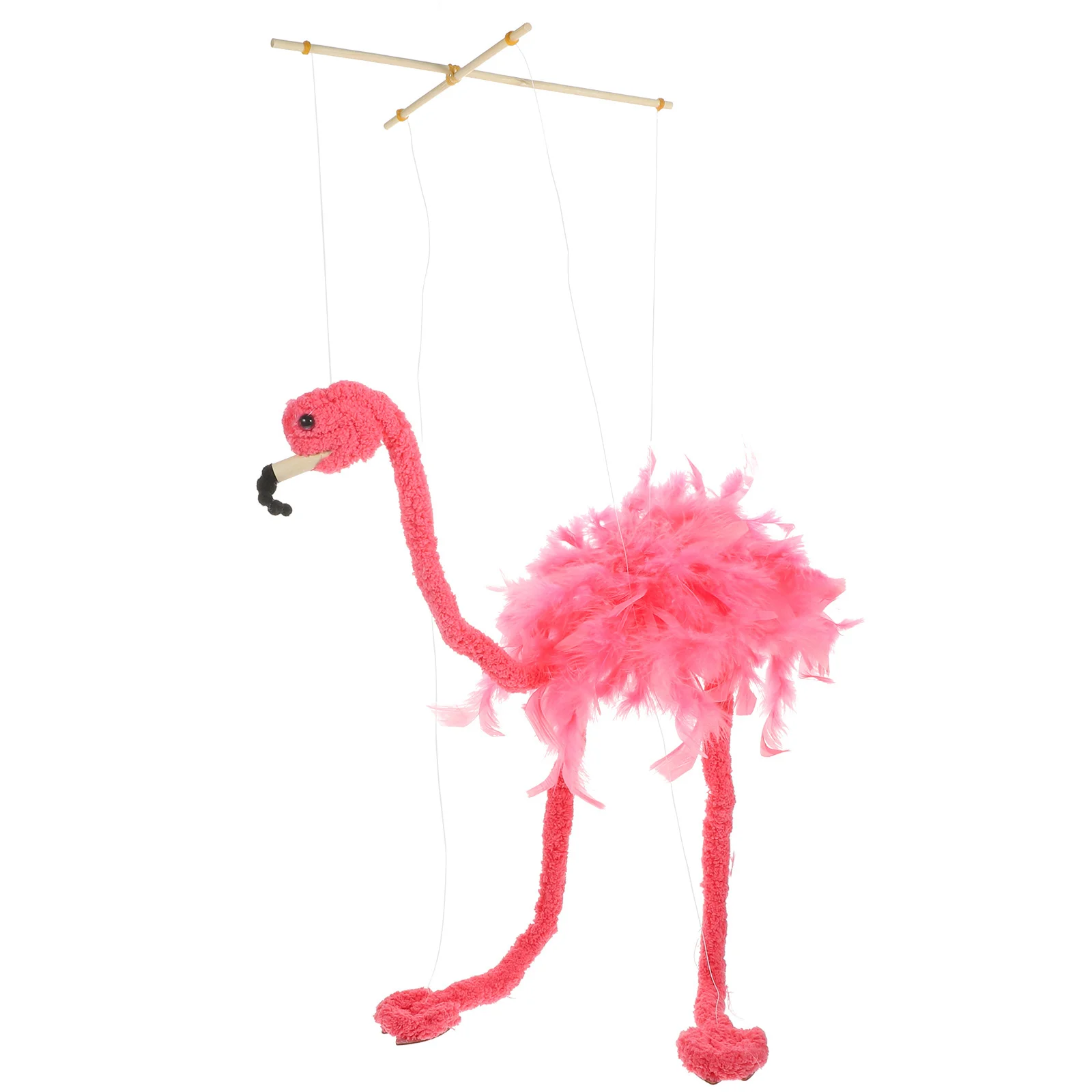 Flamingo Marionette Yarn Puppet Ostrich Marionettes String Puppets Bird ...