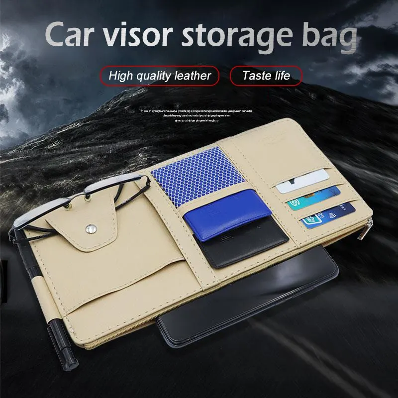 Multifunctional-Business-Leather-Car-Storage-Bag-Sunshade-Cover-Card ...