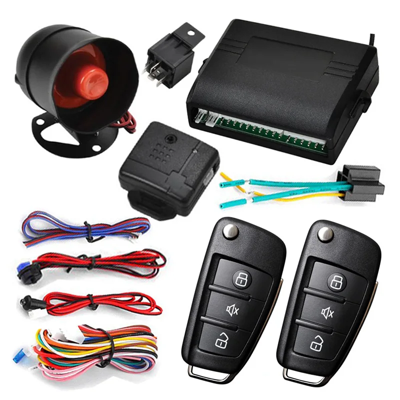 Central-Locking-Car-Alarm-System-with-Shock-Sensor-Auto-Warning-Siren ...