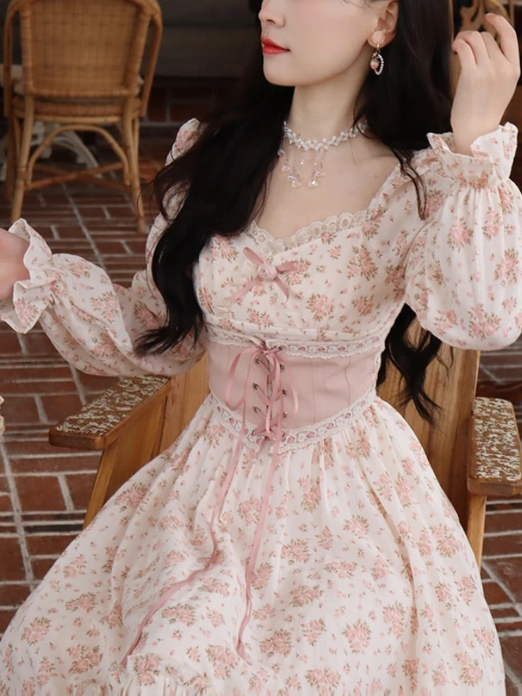 Pink Princess Dress Women | Princess Sweet Dress Pink | Vintage Fairy ...