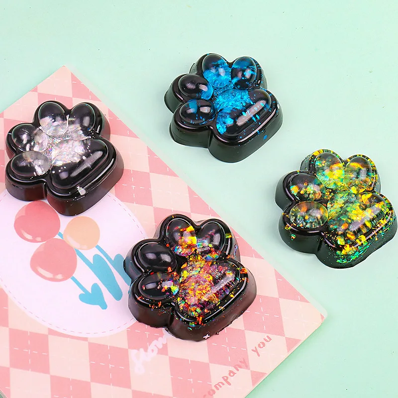 Cute Sequin Cat Claw Squishy Fidget Toy Slow Rebound Stress Relief Toy ...