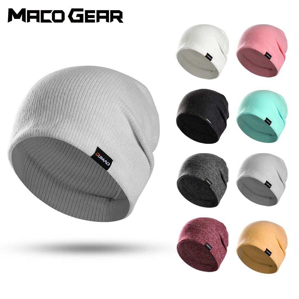 Solid Beanie Cap Warm Ear Cover Soft Knitted Hat Bandana Hedging Cap ...