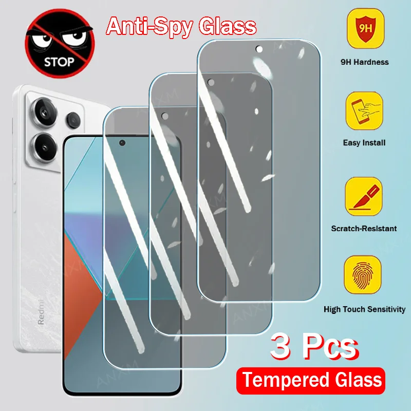 3Pcs-Anti-spy-Screen-Protector-Tempered-Glass-For-Xiaomi-Redmi-Note-13 ...