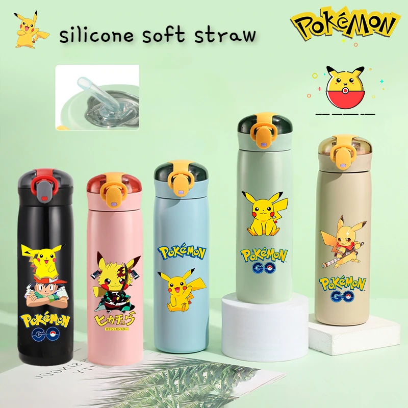 Pikachu-460ml-Thermal-Cup-Bouncing-Childrens-Straw-Cup-Portable-Outdoor ...