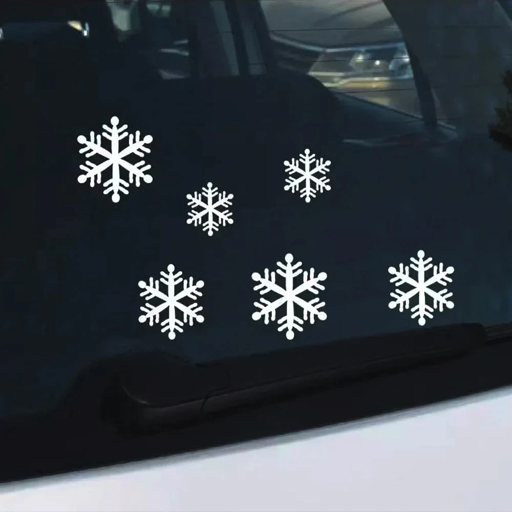 6pcs-Snowflake-Car-Sticker-PVC-Reflective-Funny-Auto-Window-Glass-Body ...