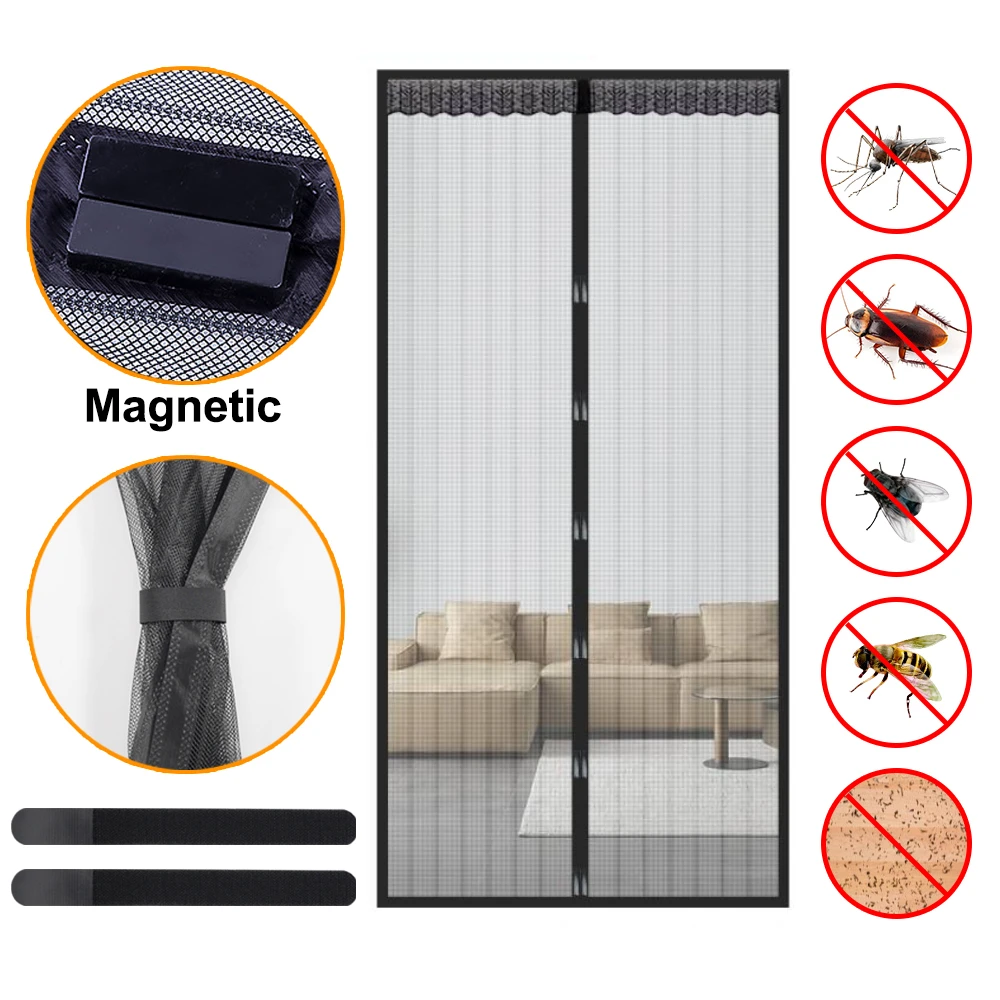 Magnetic-Screen-Door-Curtain-Anti-Mosquito-Net-Fly-Insect-Screen-Mesh ...