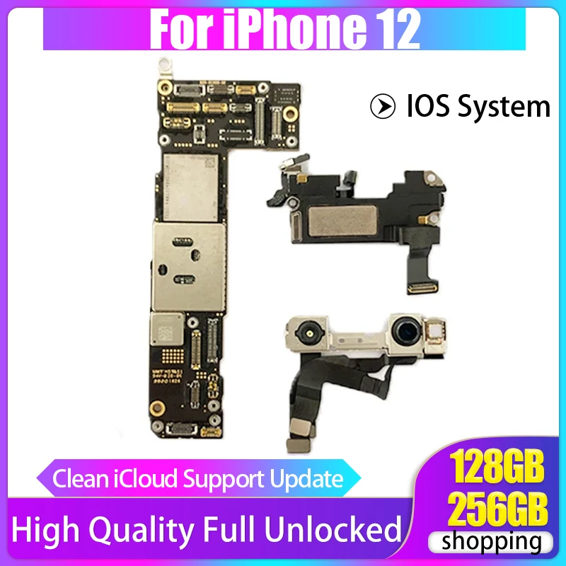 100-Unlocked-Motherboard-For-iPhone-12-With-Face-ID-Mainboard-Clean ...