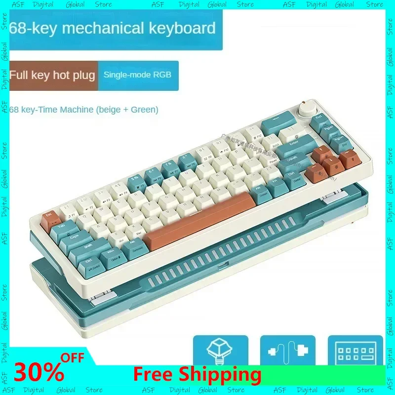 New-ZA68PRO-Wired-Wireless-Bluetooth-Three-Mode-Keyboard-Mechanical ...