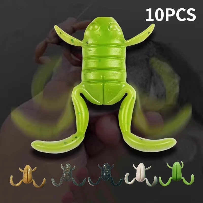 10PCS-Fishing-Bait-2-5g-Kick-Legged-Frog-Soft-Bait-Luya-Floating-Bait ...