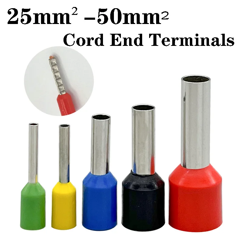 50-200PCS Pure Copper Insulated Cord End Terminals Tubular Crimp ...