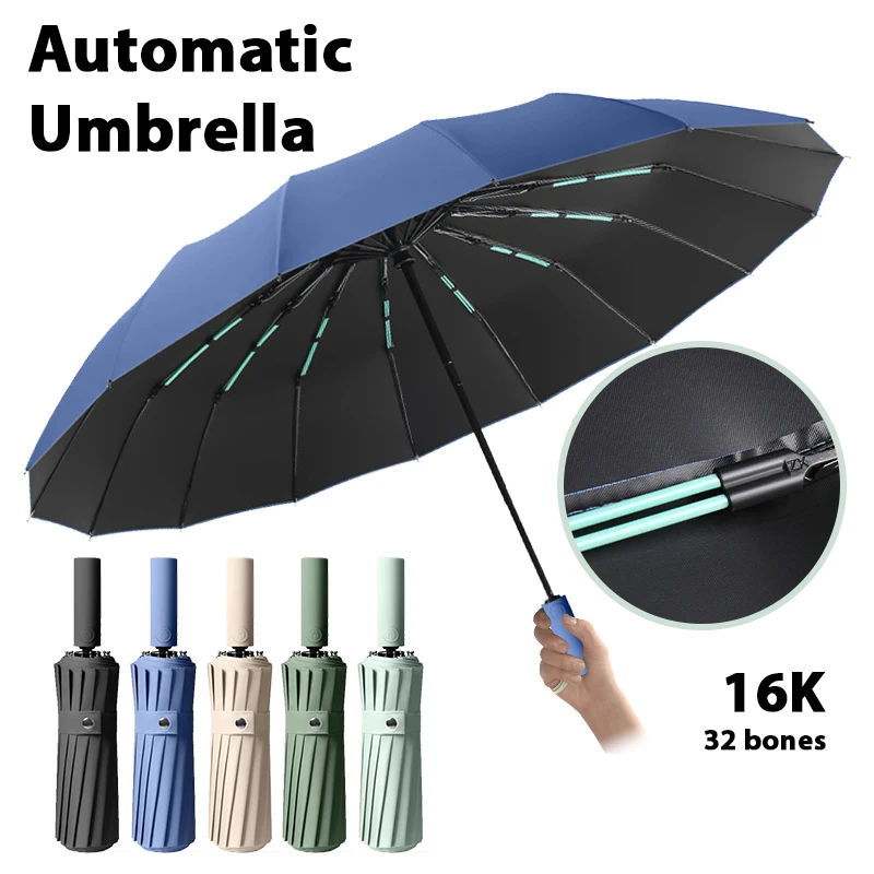 Ultra-strong-Windproof-32-Bone-Automatic-Umbrella-for-Men-Double-Bone ...