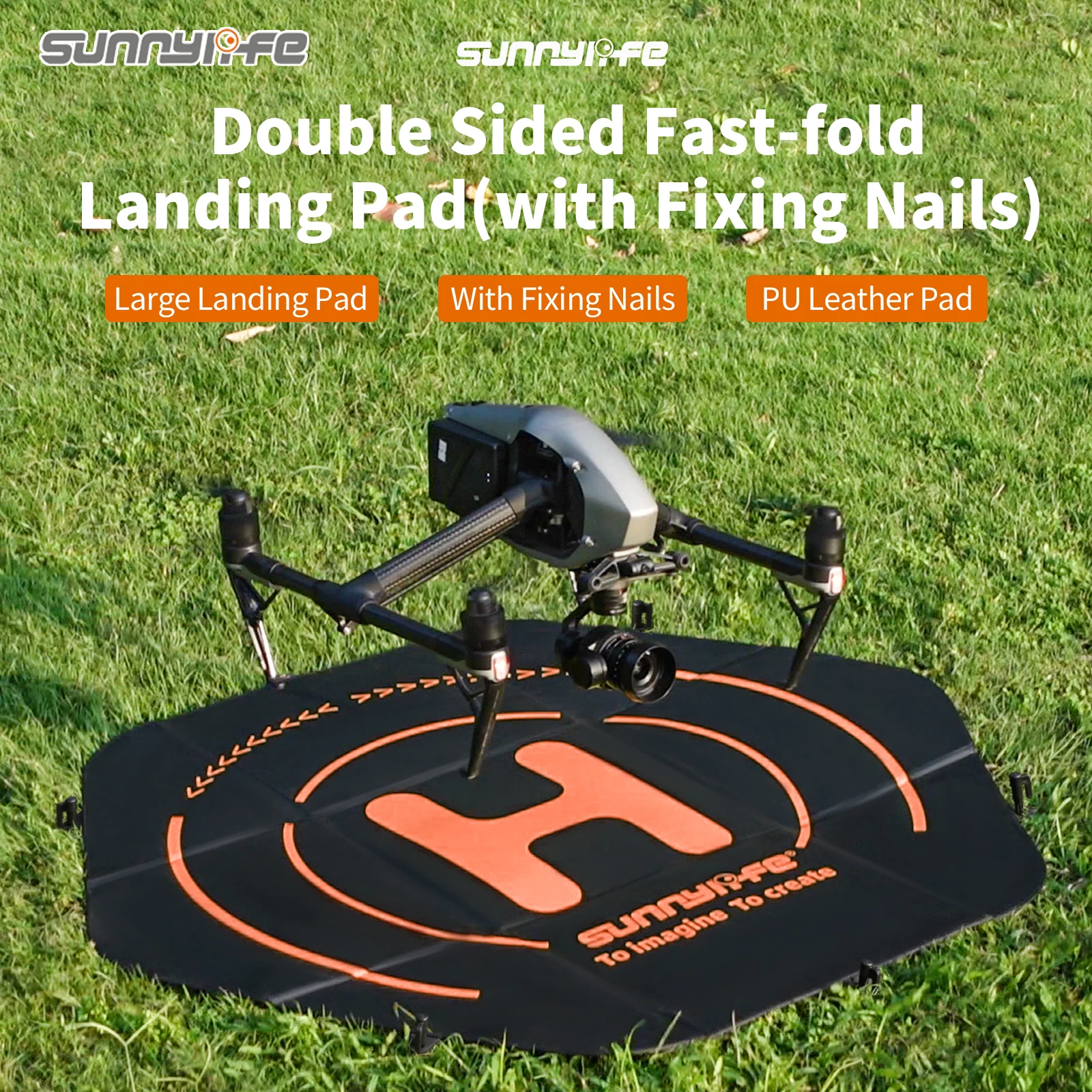 Sunnylife 110cm(43’’) Large Drone Landing Pad Fast-Fold Double-Sided PU ...