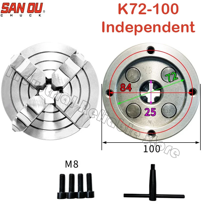 SANOU-4-K72-100-Lathe-Chuck-Brand-4-Jaw-Lathe-Chuck-Manual-Type ...