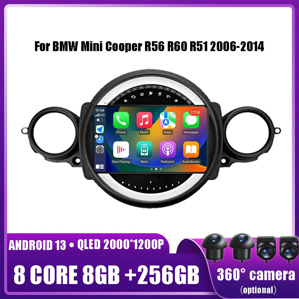 Android 13 Car Player Radio For BMW Mini Cooper R56 R60 R51 2006-2014 ...