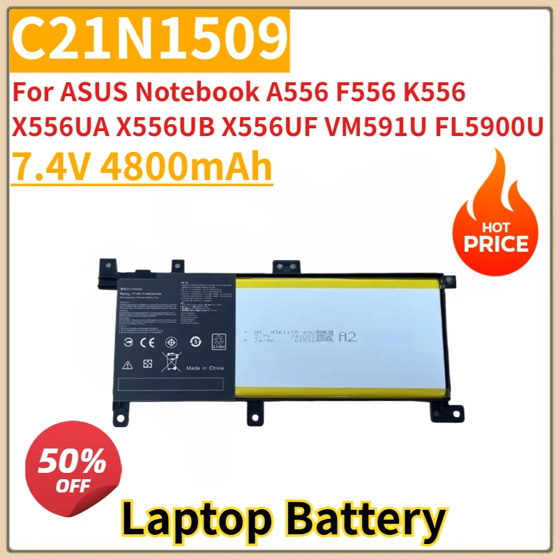 New Replacement Laptop Battery 7.4V 4800mAh C21N1509 for ASUS Notebook ...