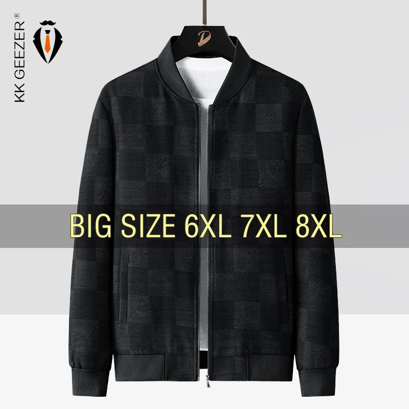 Jaqueta masculina primavera outono plus size 6xl 7xl 8xl oversize 2022 preto casacos de ...