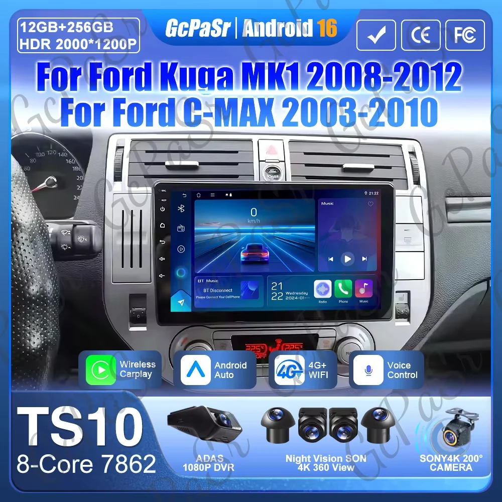 Android 16 For Ford Kuga MK1 2008-2012 For Ford C-MAX CMAX 2003-2010 ...