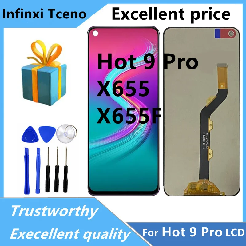 Black 6.6 inch For Infinix Hot 9 / Hot 9 Pro X655 X655C X655D X655F LCD ...
