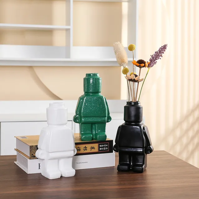 Resin Robot Vase Sculpture for Home Decor - Touch of Decor