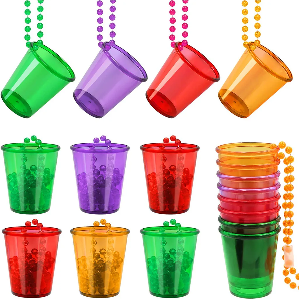 12Pcs-Clear-Colorful-Bachelorette-Party-Plastic-Drinking-Cups-Beaded ...