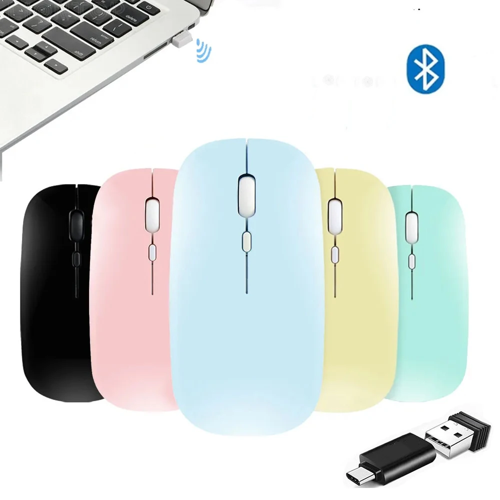 Wireless-Mouse-Slim-Bluetooth-compatible-2-4G-Computer-Silent-Mice ...