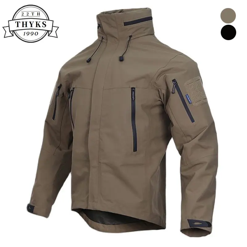 Mens Tactical Jacket Waterproof Wear-resisting Multiple Pockets ...