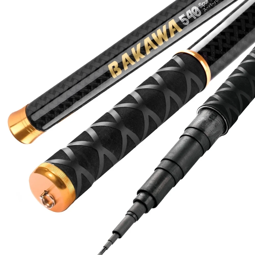 BAKAWA-Pêche à la main télescopique ultralégère en fibre de carbone ...