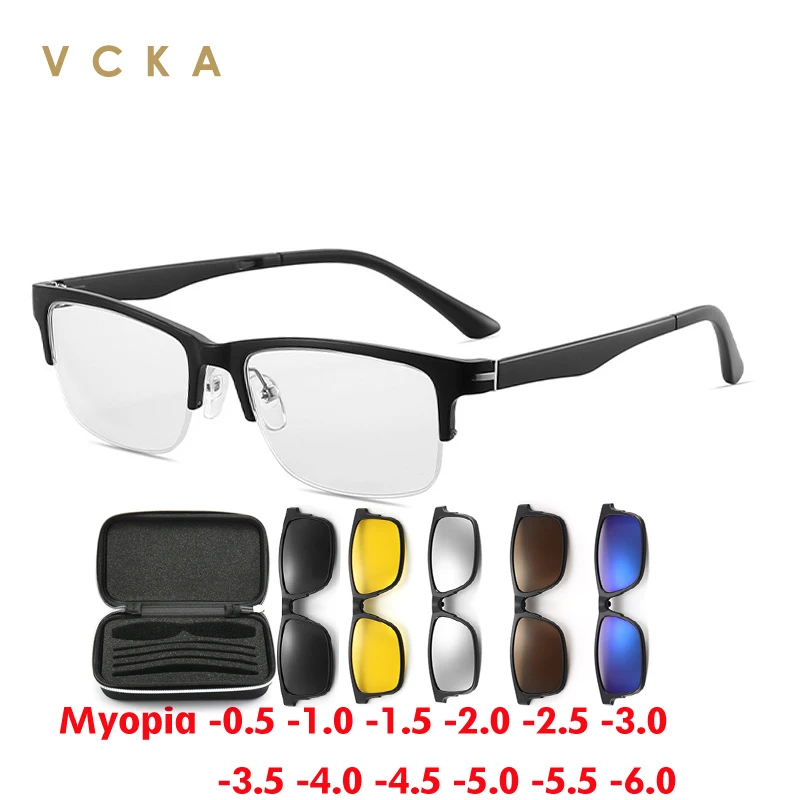 VCKA-Magnetic-Sunglasses-Clip-Optical-Myopia-Glasses-Half-Frame-6-in-1 ...