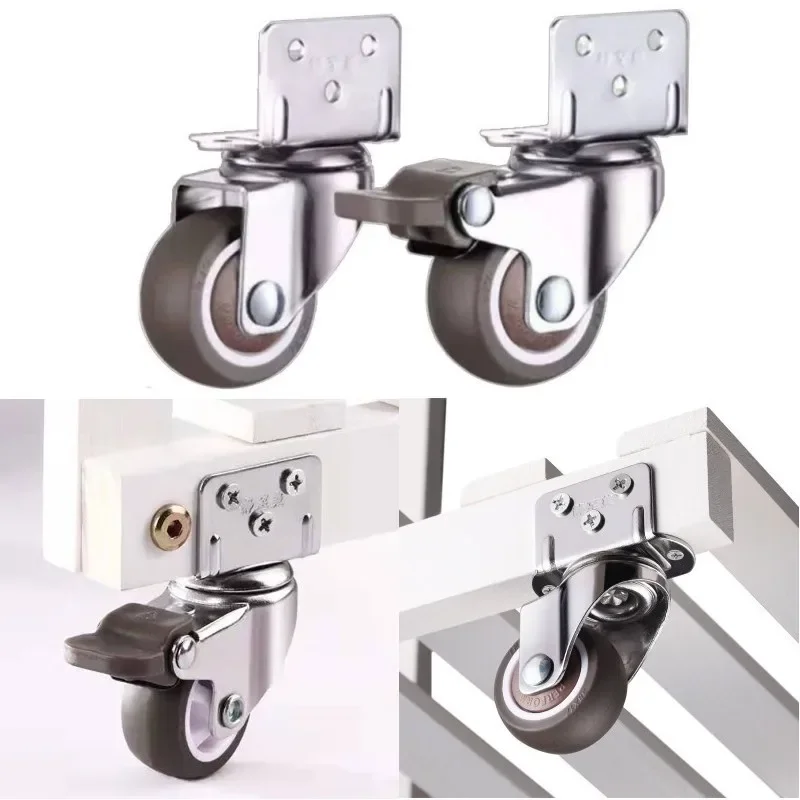 4pcs-Furniture-Casters-Wheels-Soft-Rubber-Swivel-Caster-Quite-Roller ...