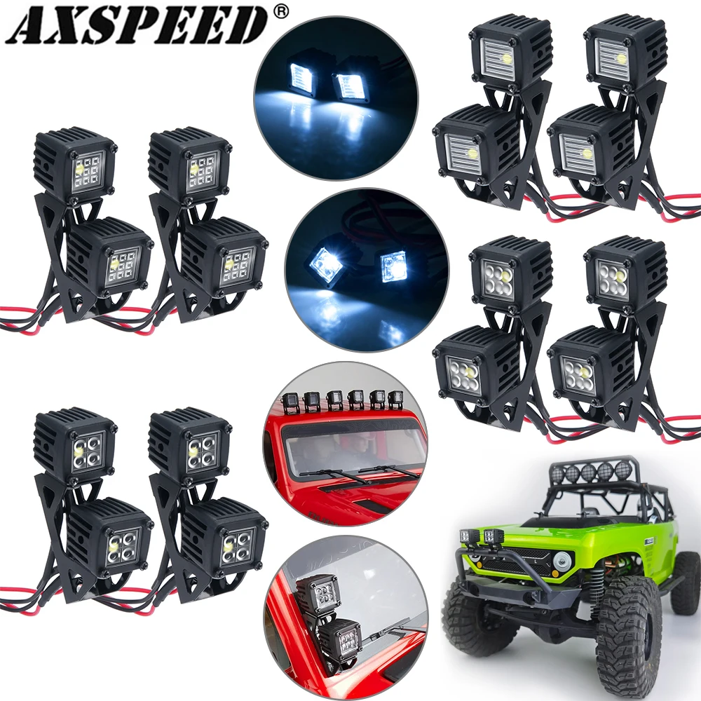 AXSPEED Roof Light Luggage Rack Side Lights LED Spotlight for 1/10 1/18 ...
