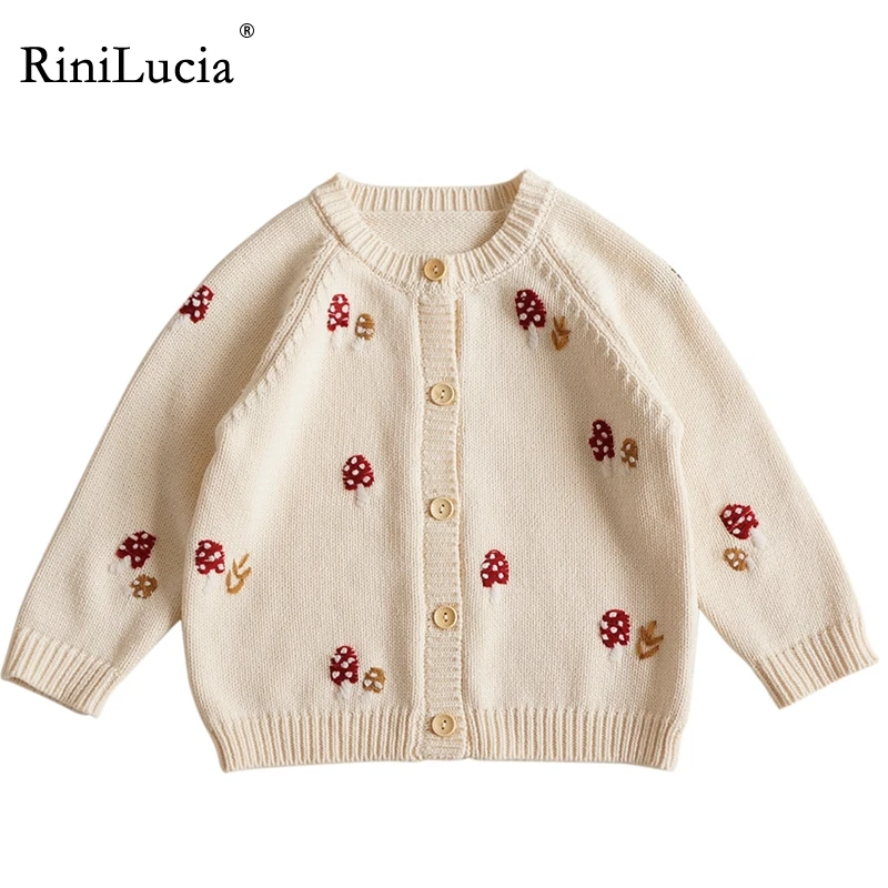 RiniLucia Kids Girls Cardigan Sweaters Spring Autumn Baby Print Cotton ...