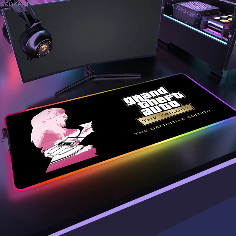 LED Big Size Mouse Pad XXL Gamer Anti-slip Rubber Pad RGB Keyboard ...