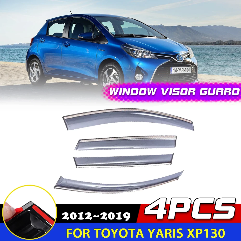 4PCS-Car-Windows-Visor-for-Toyota-Yaris-XP130-Vitz-2012-2019-Smoke ...