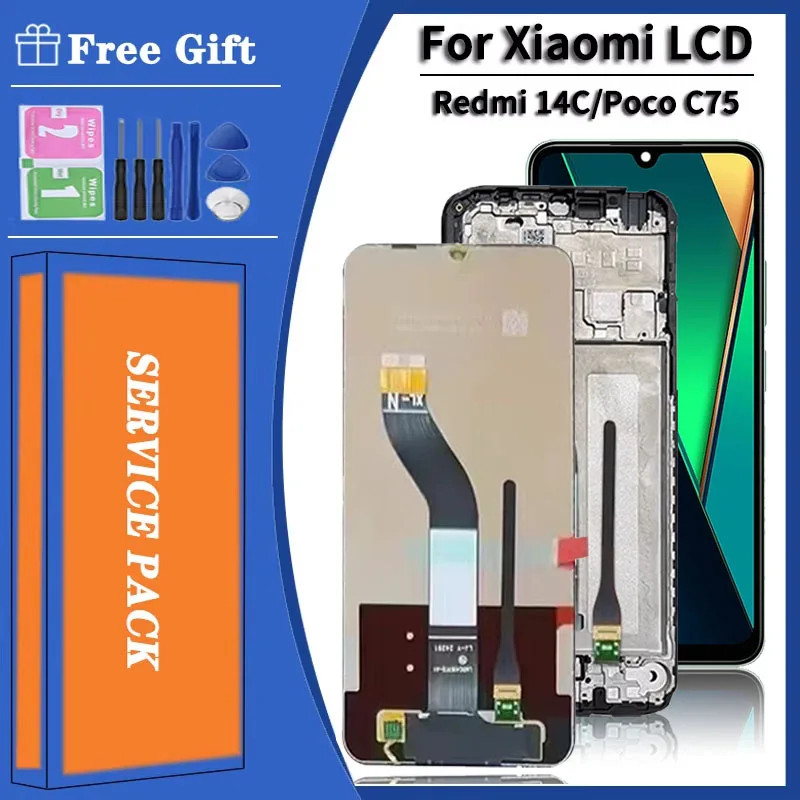 6.88'' AMOLED For Xiaomi Redmi 14C 2411DRN47C LCD Display Touch Screen ...
