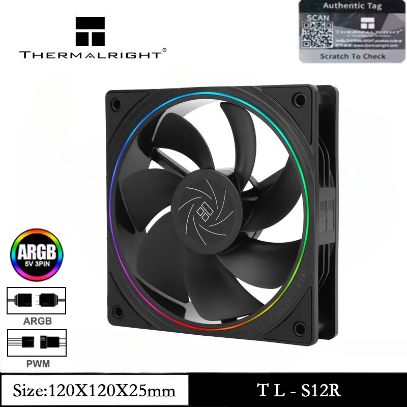 Thermalright TL-S12R 1/3/5PCS CPU 120mm Ventilador reverso vem com ...