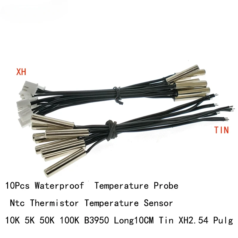 10Pcs-5X25MM-Waterproof-Temperature-Probe-Ntc-Thermistor-Temperature ...