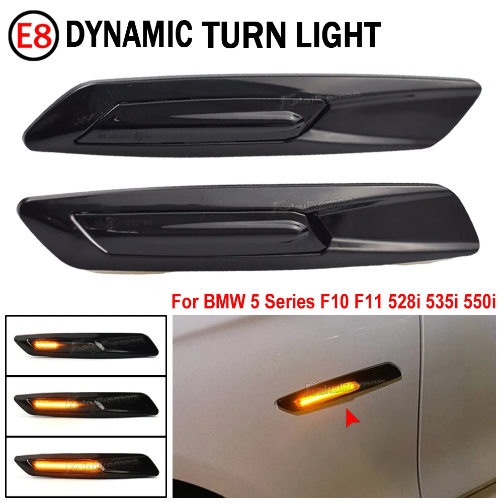 LED Dynamic Side Marker Lights Sequential Turn Signal Lamps For BMW 5 ...