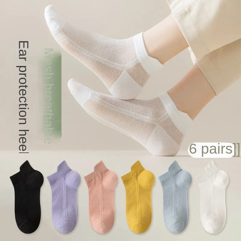 6-Pairs-Women-s-Breathable-Mesh-Short-Socks-for-Summer-Prevent-Chafing ...