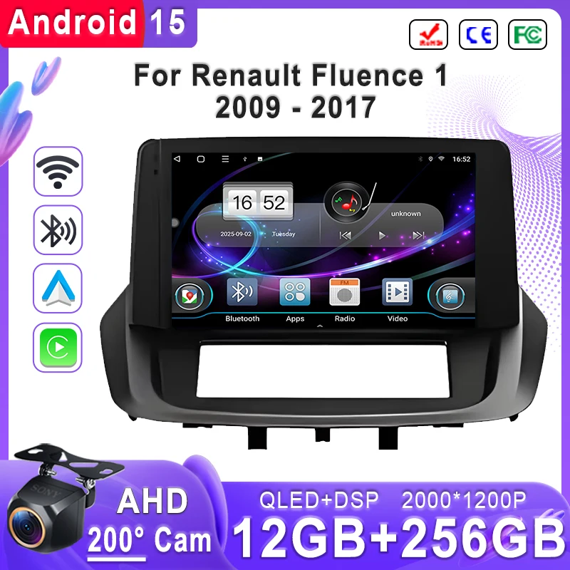 For Renault Fluence 1 2009 - 2017 Android 15 Incell Screen Stereo Head ...