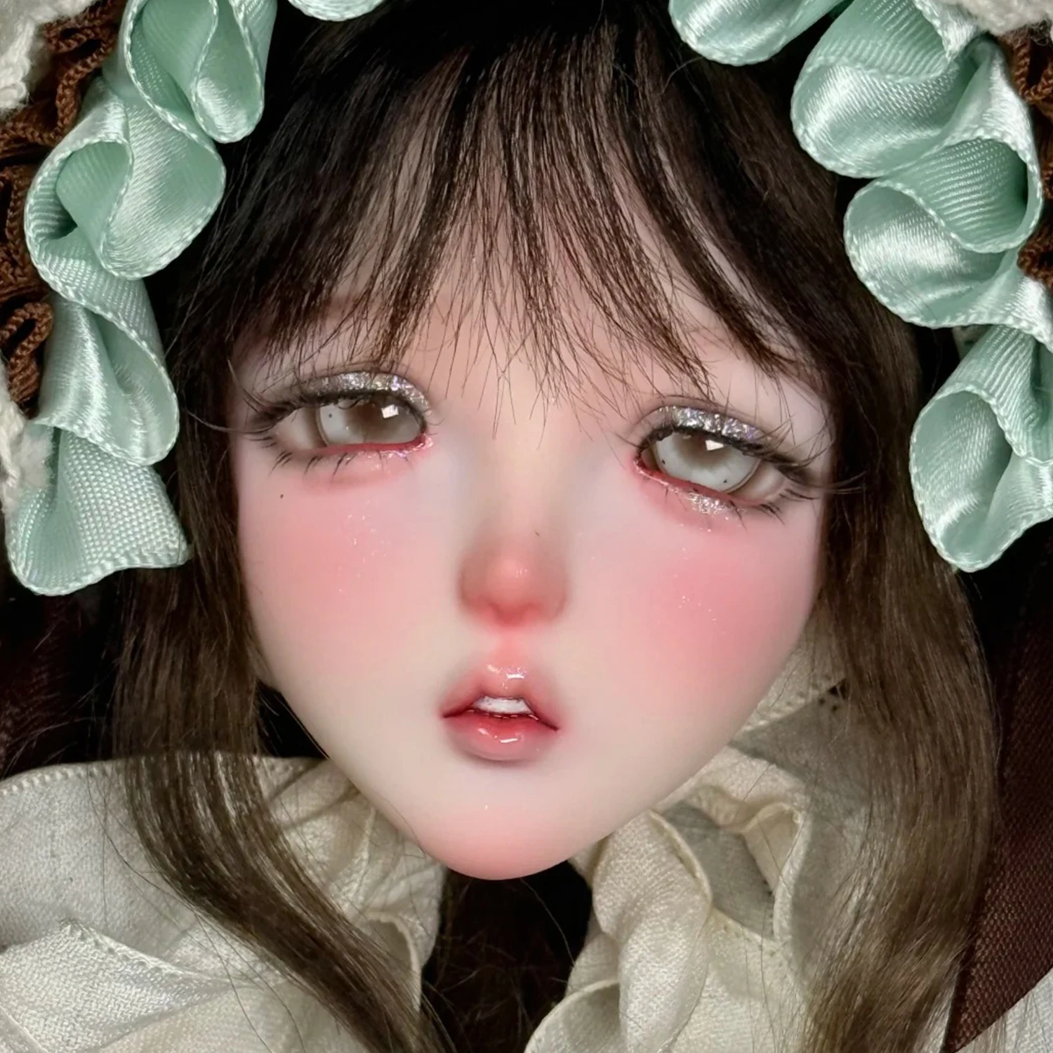 1/4 BJD 인형 AP - 입이 열려 있고 풍만한 입술을 가진 부드러운 요정 얼굴 레진 아트 인형 (수집용 선물 ...