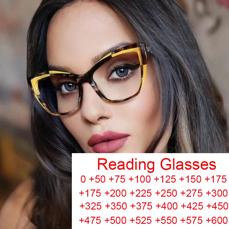 Reading Glasses Blue Light Filter | Glasses Women Optical Diopters ...