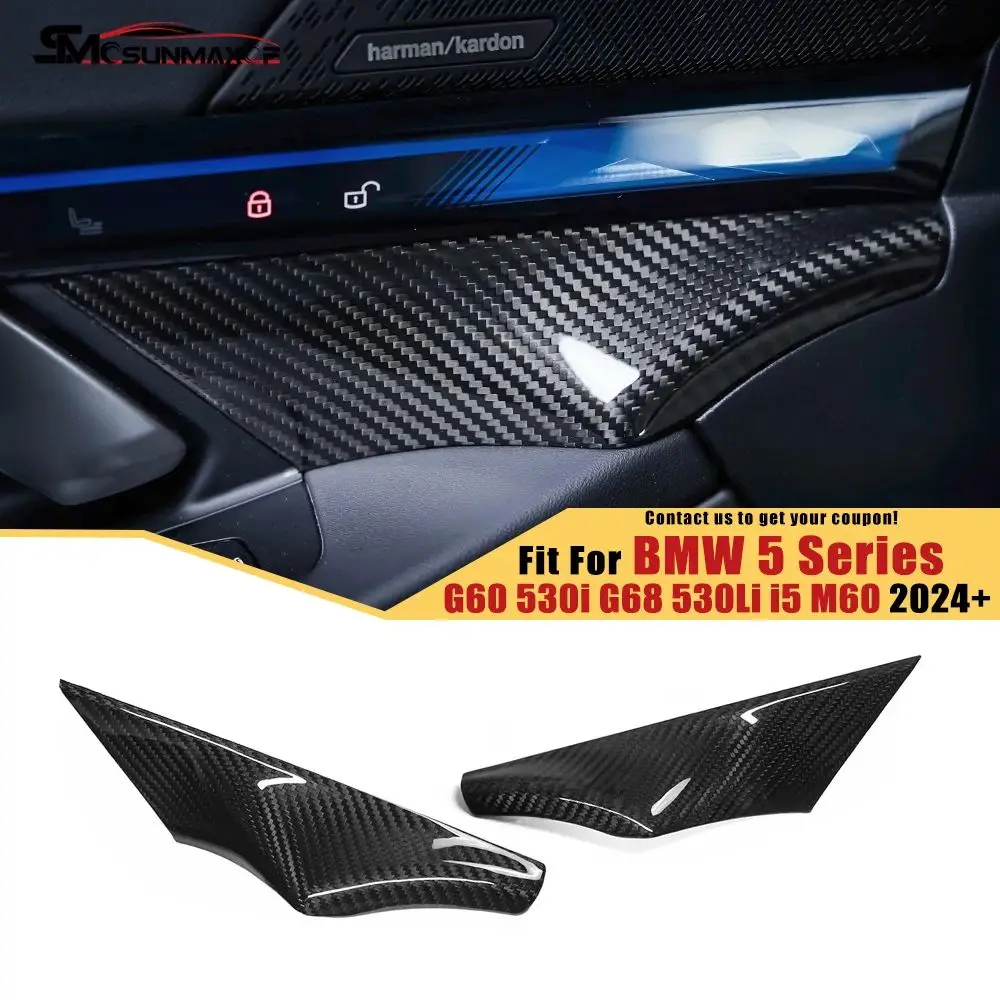 Carbon Fiber Interior Front Door Panel Cover Decoration Stickers Car ...