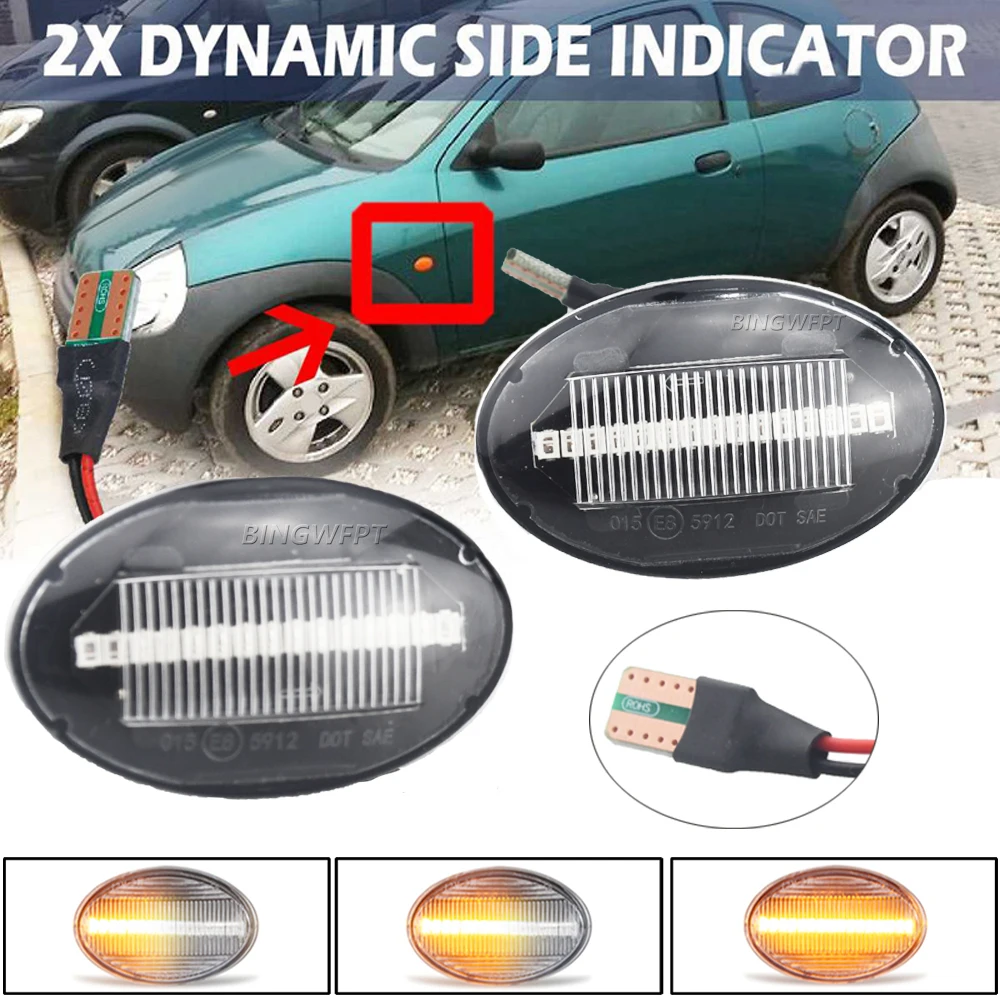 Turn-Signal-LED-Side-Marker-Light-Dynamic-Blinker-Indicator-For-Ford ...