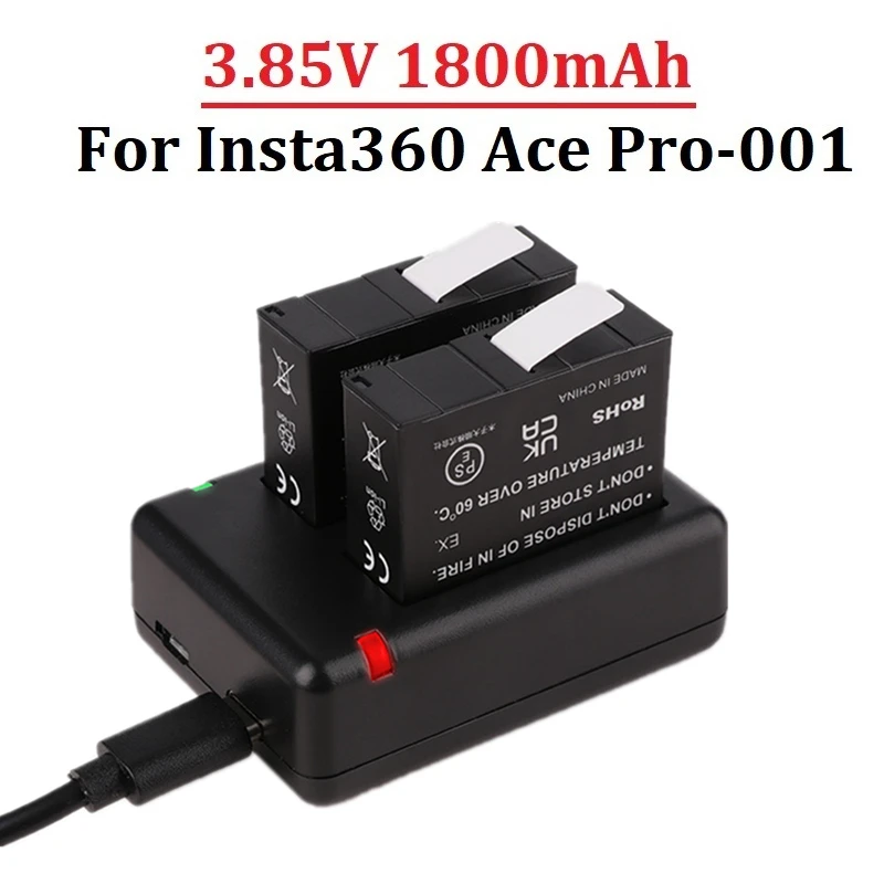 1800mah rechargeable battery + Charger for Insta360 Ace Pro / Ace ...
