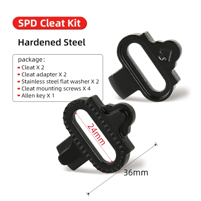 MTB SPD Cleats Kit For Self-locking Pedal Hardened Steel Mountain Bike ...
