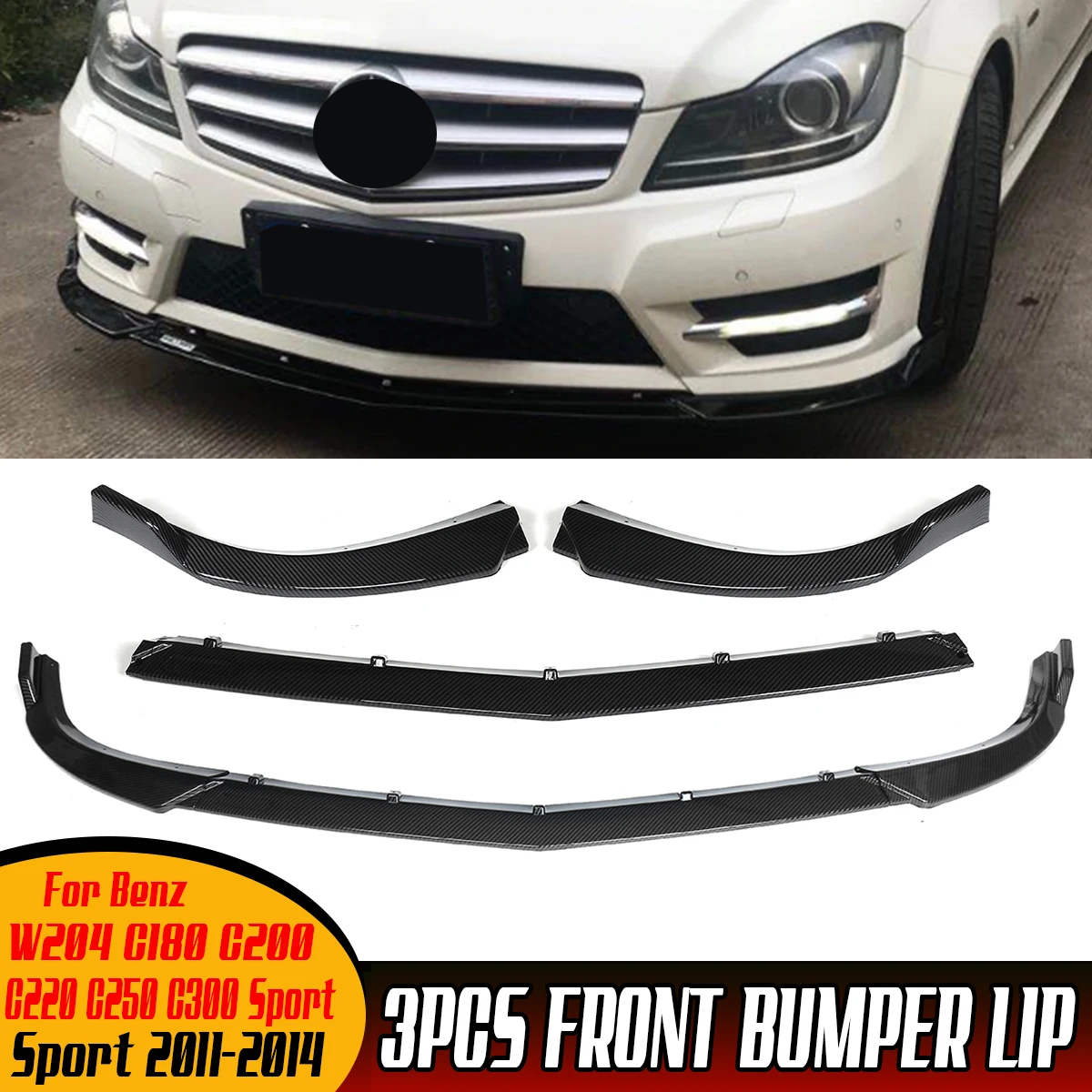 Car-Front-Bumper-Lip-Deflector-Lip-Body-Kit-Spoiler-Splitter-For ...